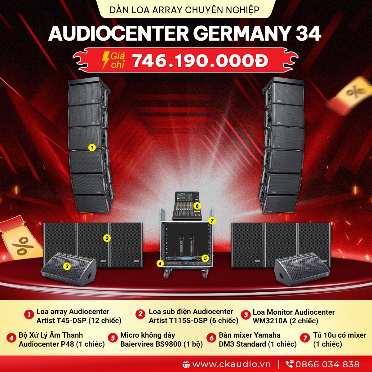 Dàn Loa Array Chuyên Nghiệp | Audiocenter T45-DSP Germany 34