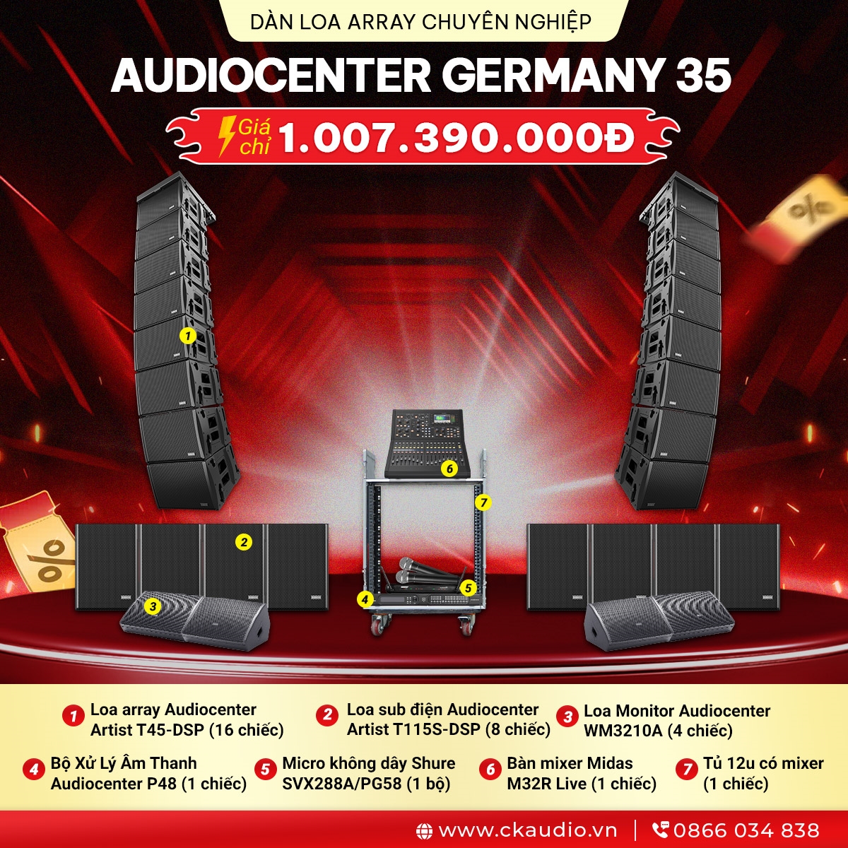Dàn Loa Array Chuyên Nghiệp | Audiocenter T45-DSP Germany 35